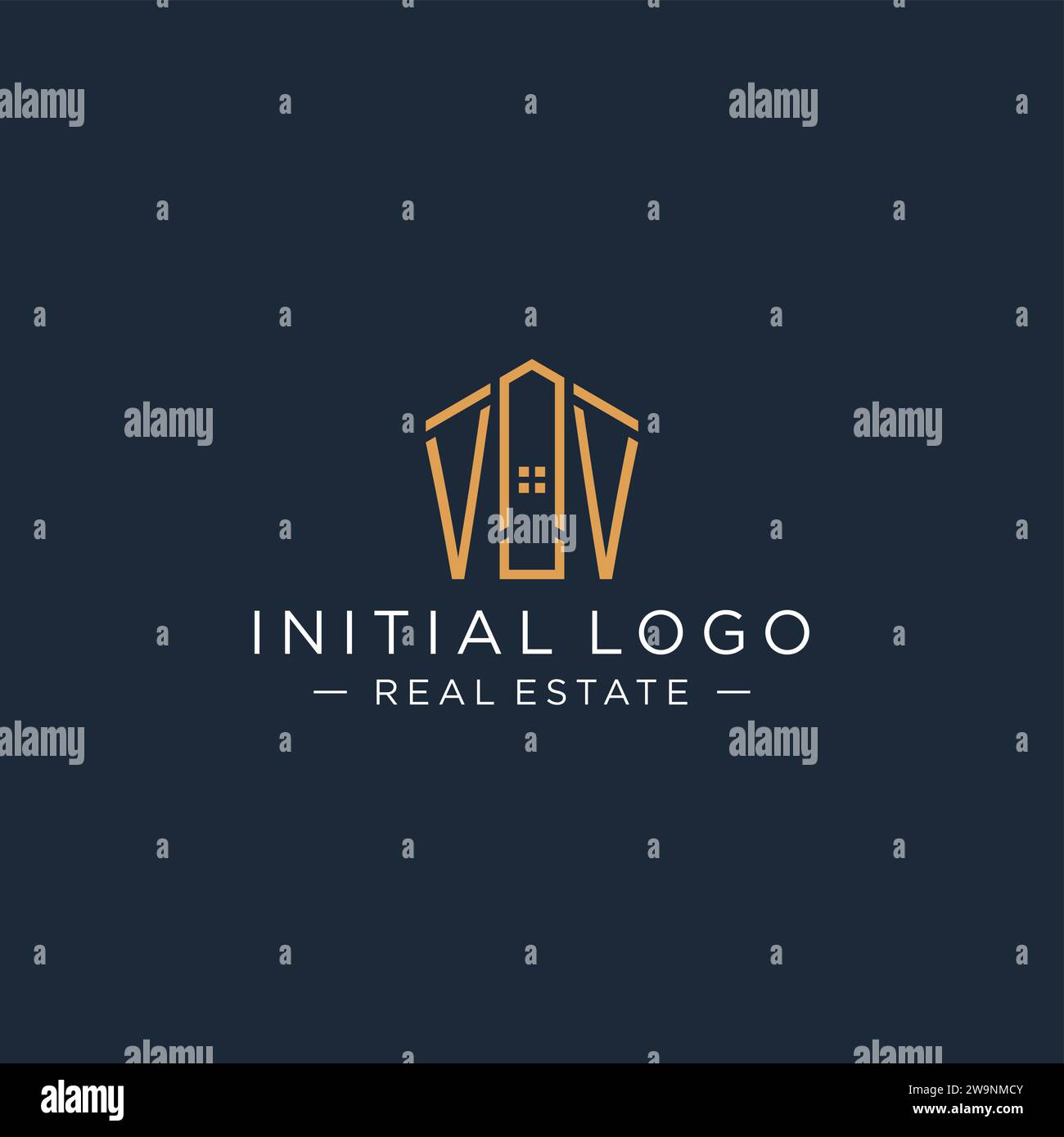 Initial letter VV logo with abstract house shape, luxury and modern ...