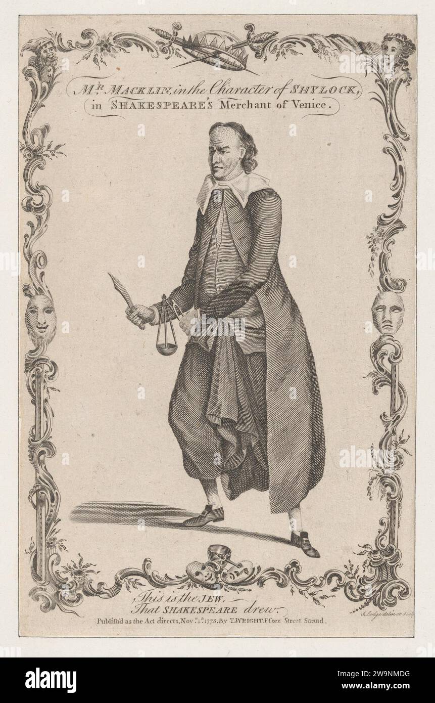 Mr. Macklin in the Character of Shylock, in Shakespeare's The Merchant ...