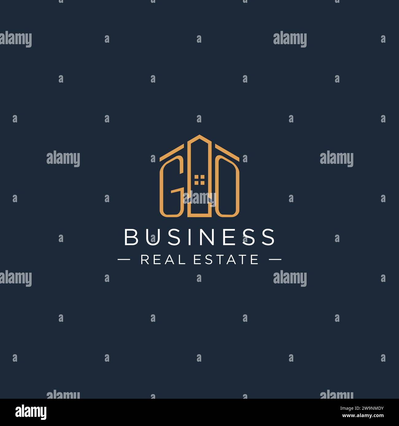 Initial letter GO logo with abstract house shape, luxury and modern ...