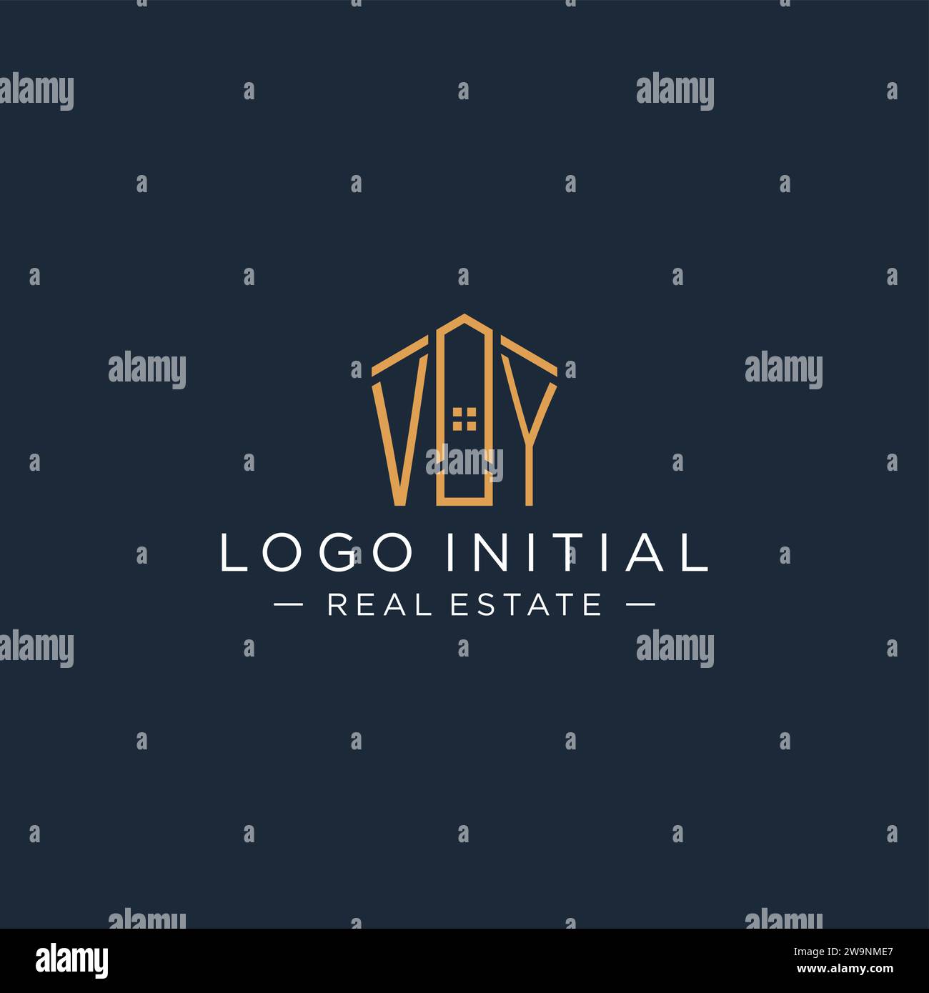 Initial letter VY logo with abstract house shape, luxury and modern ...