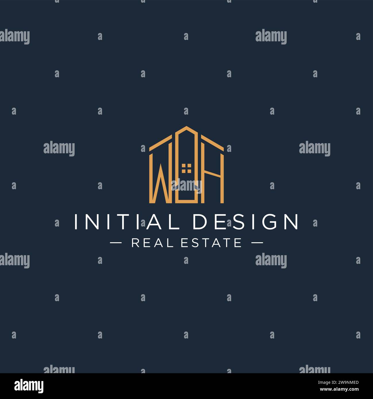 Initial letter WH logo with abstract house shape, luxury and modern ...