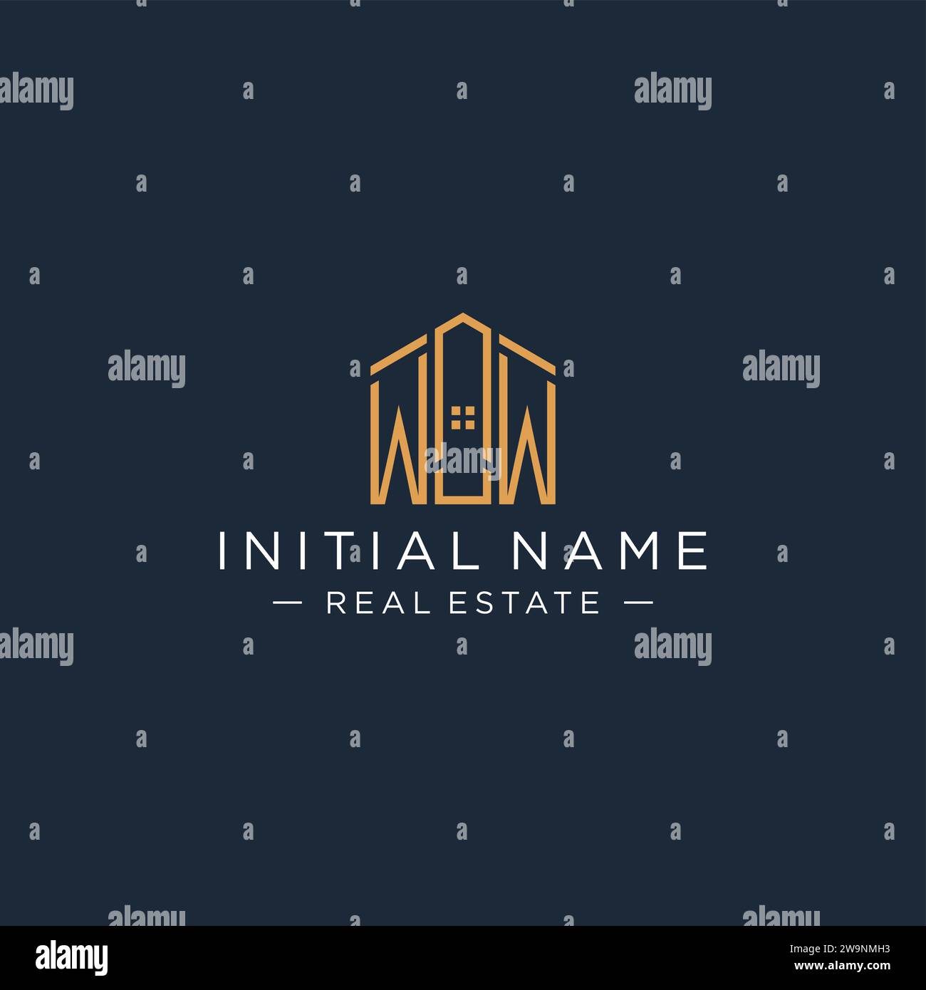 Initial letter WW logo with abstract house shape, luxury and modern ...