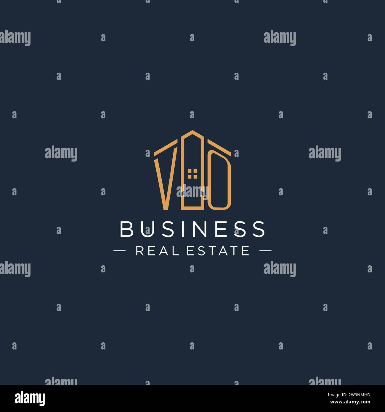 Initial letter VO logo with abstract house shape, luxury and modern ...