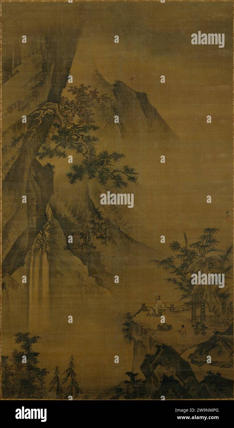 Li Bai gazing at the waterfall on Mount Lu 1991 by Zhong Li Stock Photo ...