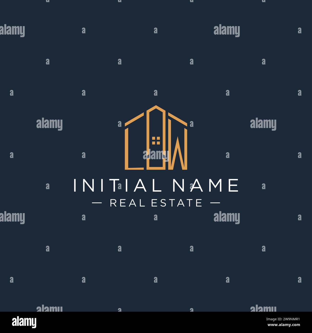 Initial letter LW logo with abstract house shape, luxury and modern ...