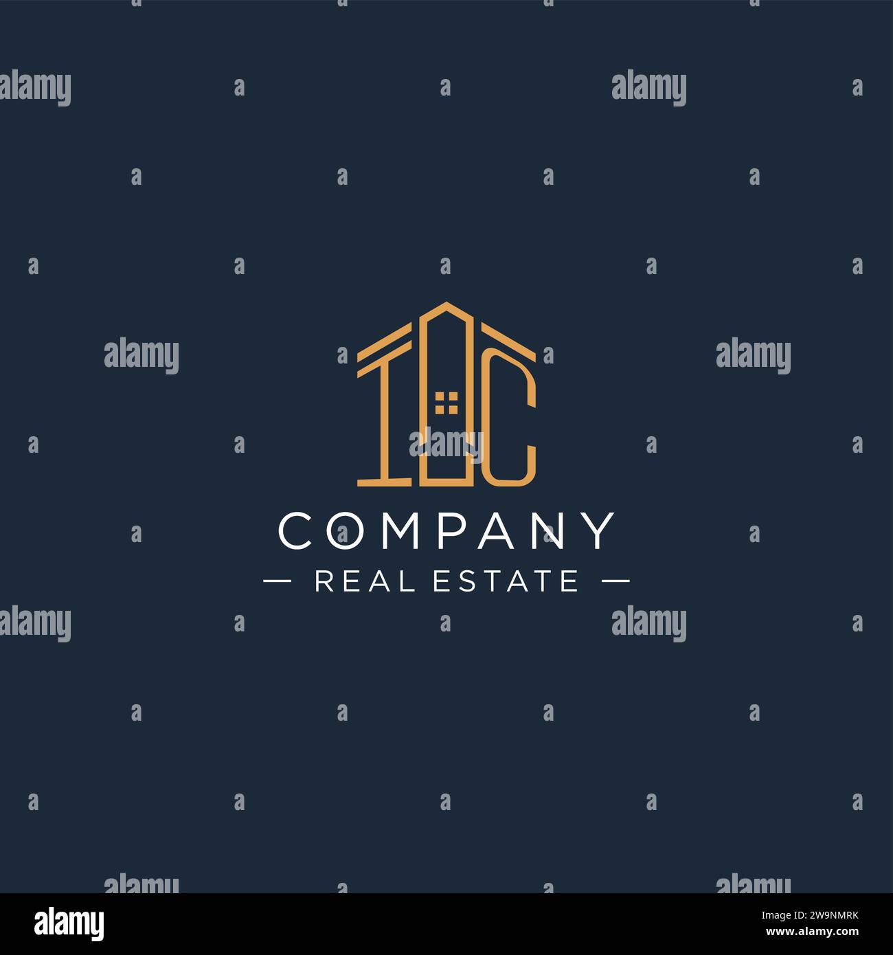 Initial letter IC logo with abstract house shape, luxury and modern ...