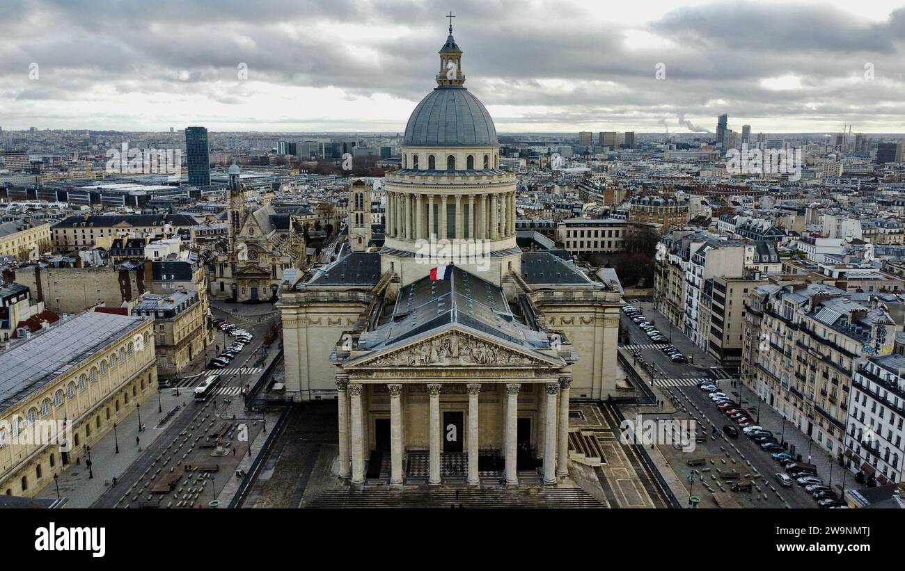drone photo Pantheon Paris France Europe Stock Photo - Alamy