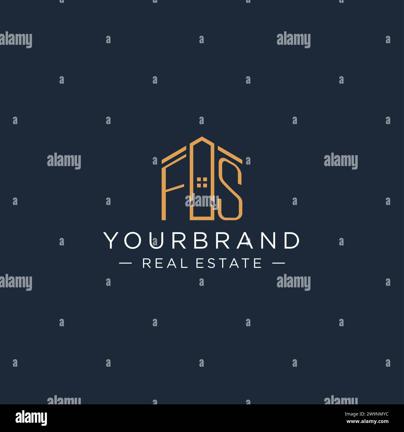 Initial letter FS logo with abstract house shape, luxury and modern ...