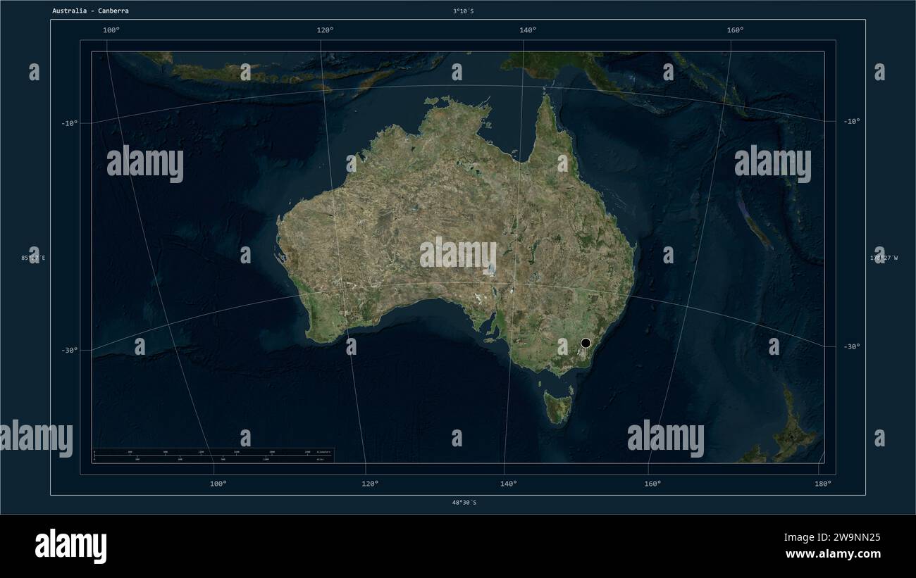 Australia highlighted on a high resolution satellite map map with the ...
