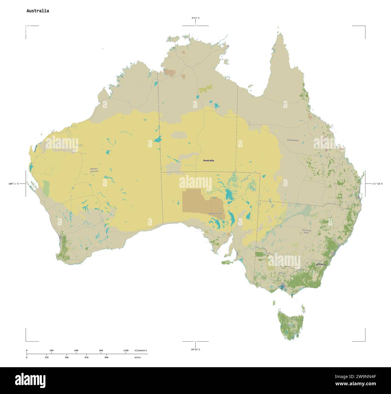 Shape of a topographic, OSM Humanitarian style map of the Australia ...