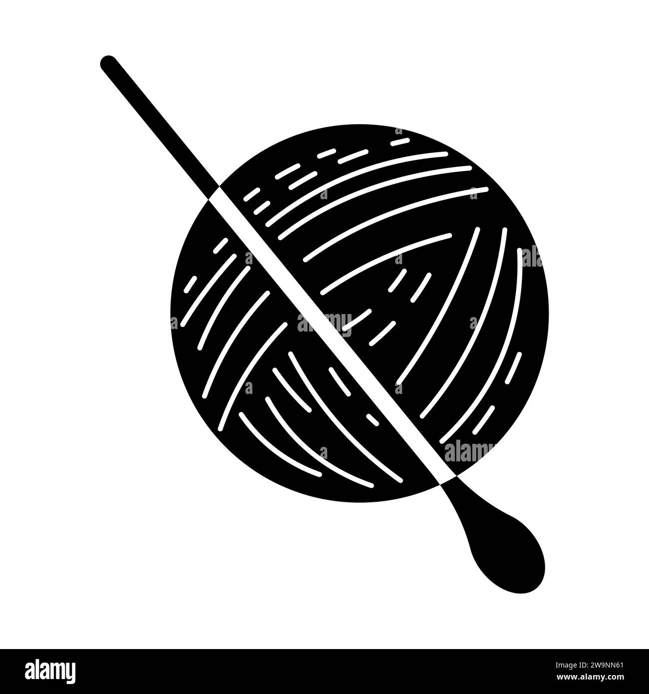 Knitting needle black line Stock Vector Images - Alamy