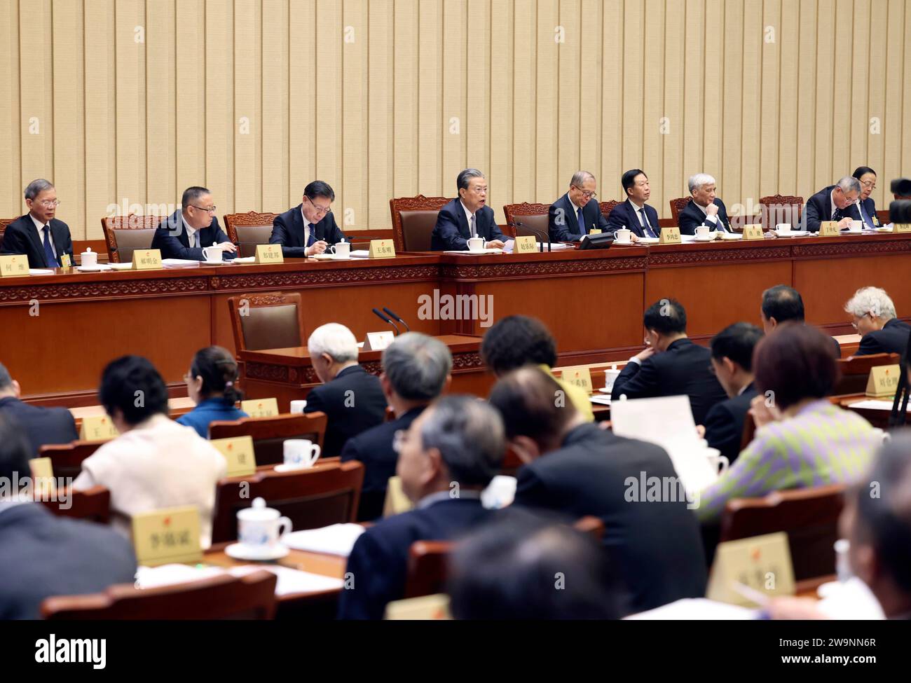 Beijing, China. 29th Dec, 2023. Zhao Leji, chairman of the National ...