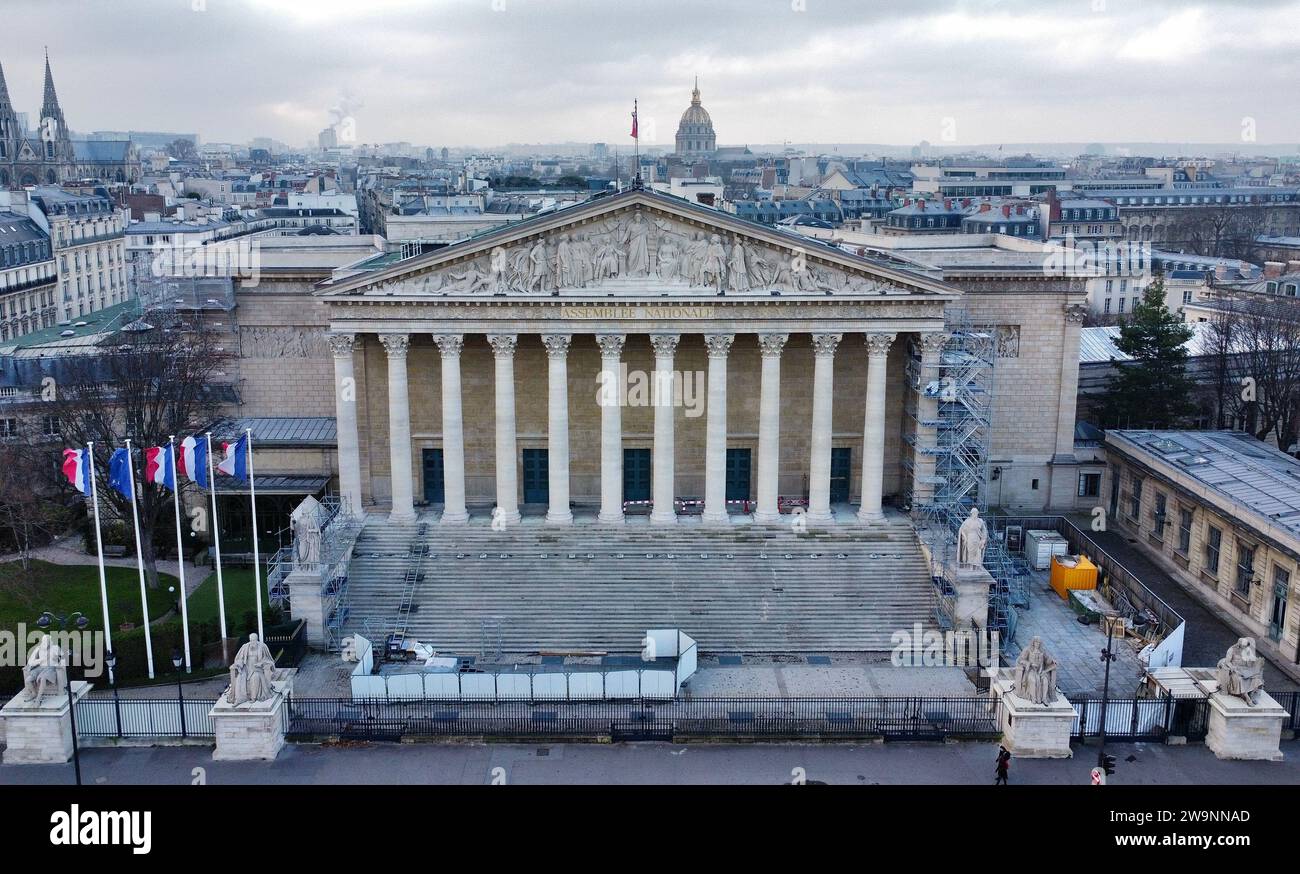 drone photo French National Assembly, Assemblée nationale Palais ...