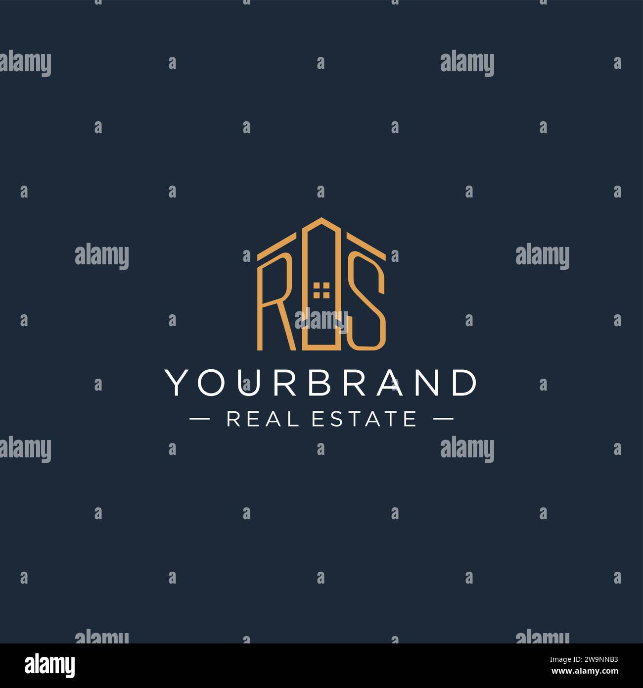 Initial letter RS logo with abstract house shape, luxury and modern ...