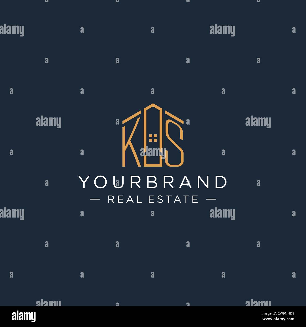 Initial letter KS logo with abstract house shape, luxury and modern ...