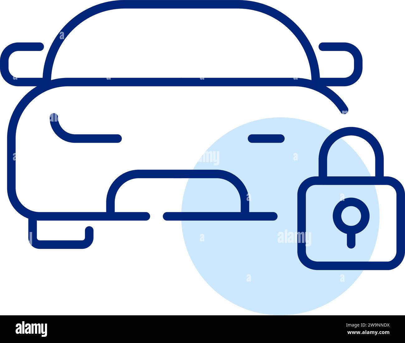 Car lock. Secure rental service. Pixel perfect, editable stroke Stock ...