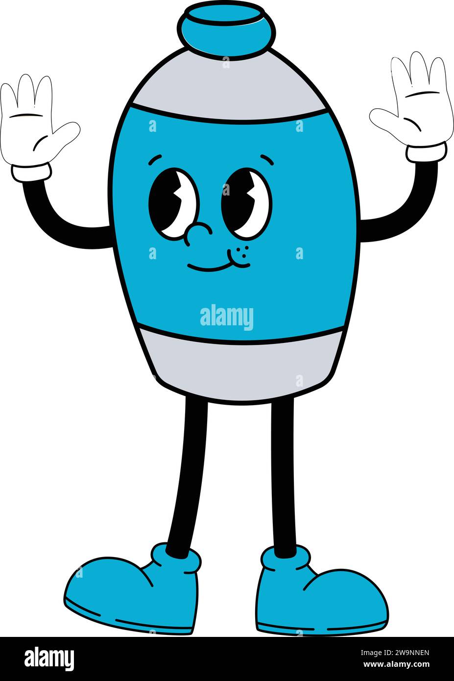 Water Bottle Mascot.Mineral Water Bottle Character Outlined.glass ...