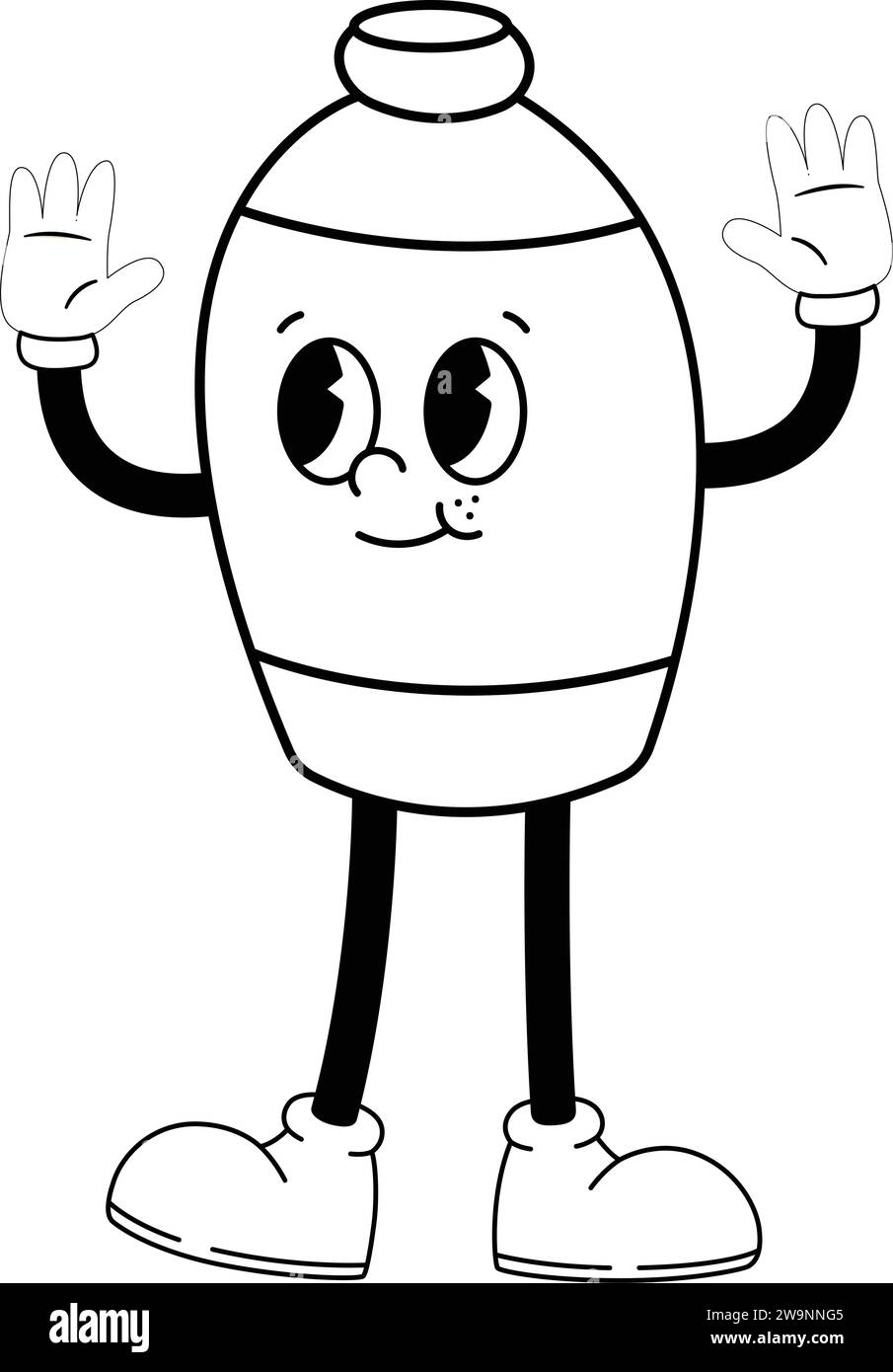 Water Bottle Mascot.Mineral Water Bottle Character Outlined.glass ...