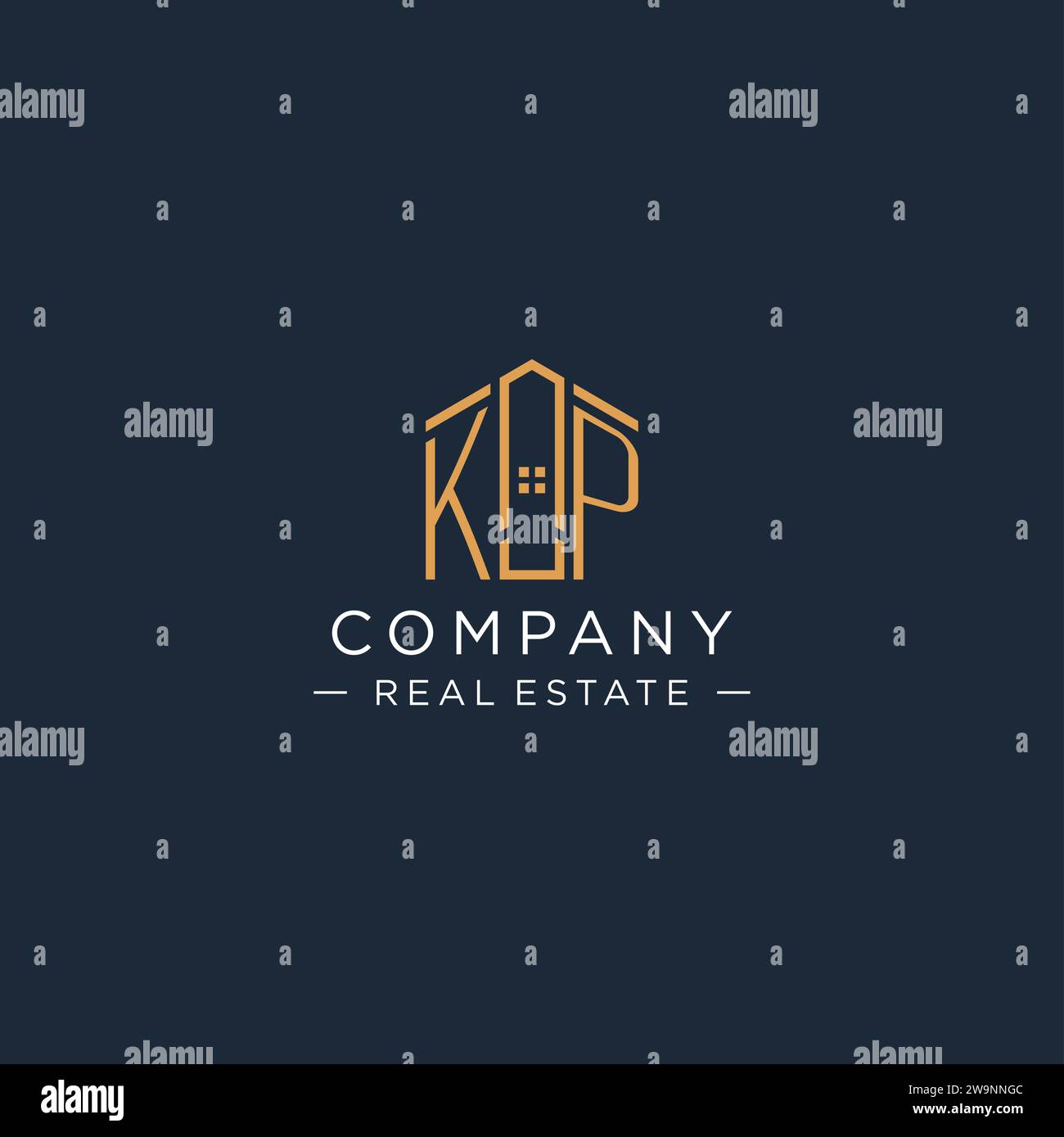 Initial Letter Kp Logo With Abstract House Shape Luxury And Modern Real Estate Logo Design