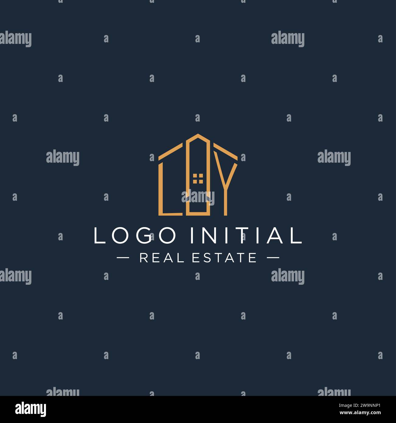 Initial letter LY logo with abstract house shape, luxury and modern ...