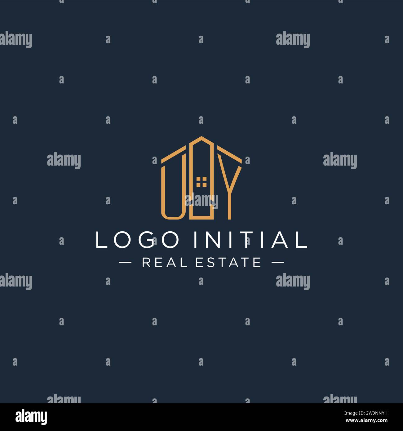 Initial letter UY logo with abstract house shape, luxury and modern ...