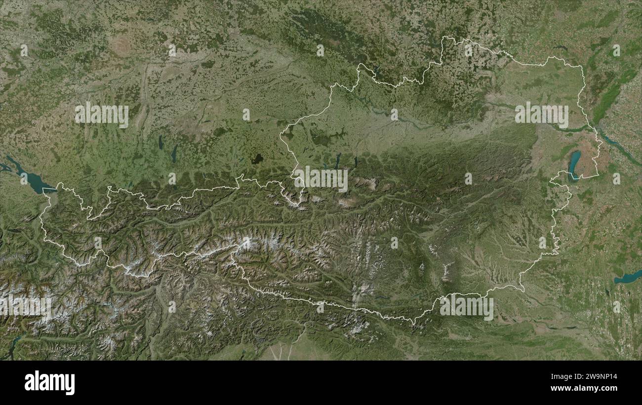 Austria outlined on a high resolution satellite map Stock Photo - Alamy