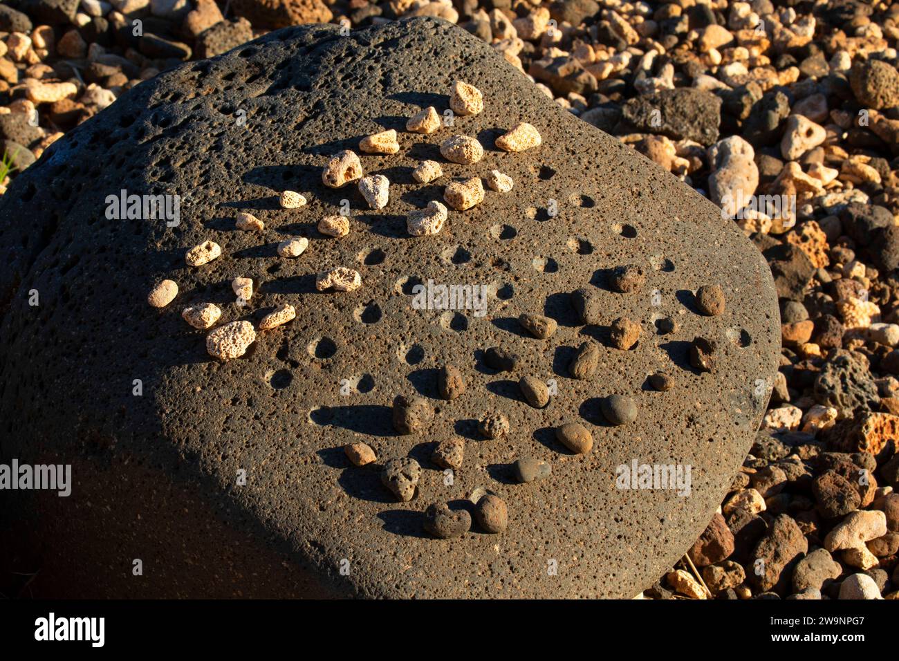 Hawaiian konane checkerboard, Lapakahi State Historical Park, Hawaii ...