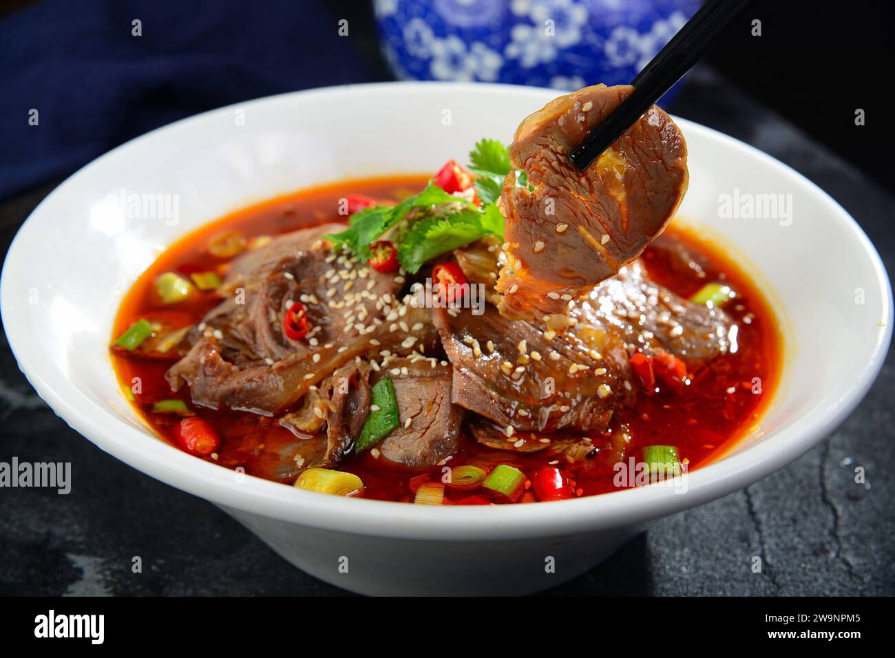 Sliced beef with tendon close up. Spiced beef,braised beef shank ...