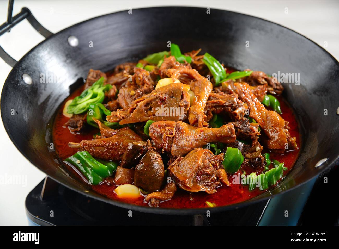 griddle cooked duck，Spicy Stir fried duck with green pepper，Dry Pot ...