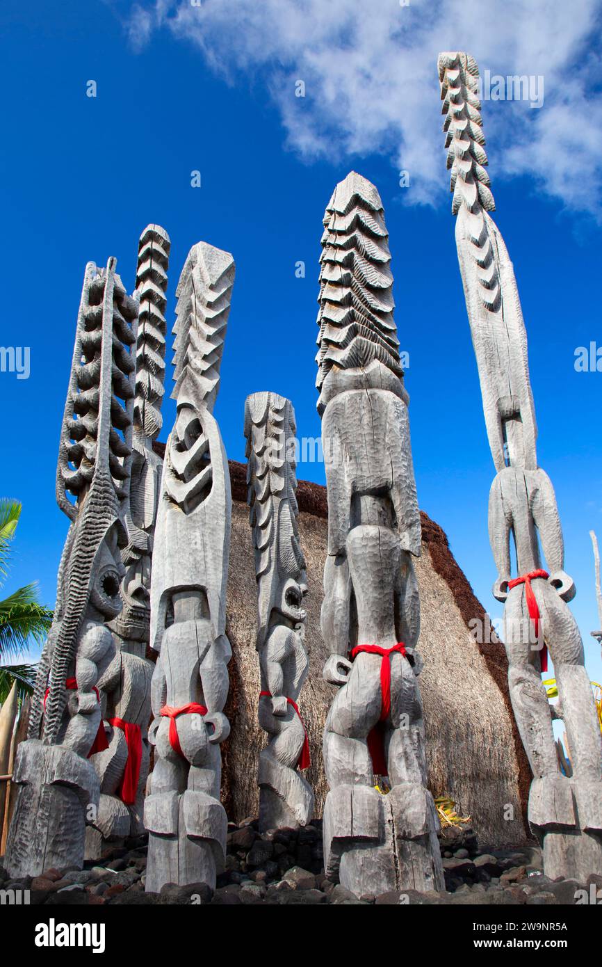 Kii carvings at Hale o Keawe, Puuhonua o Honaunau National Historical ...