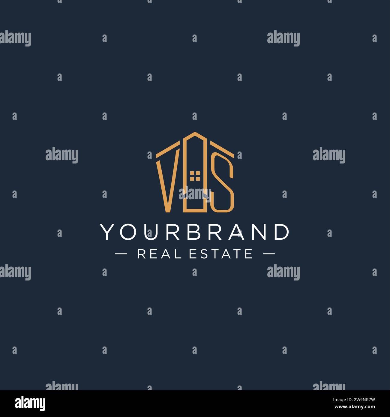 Initial letter VS logo with abstract house shape, luxury and modern ...