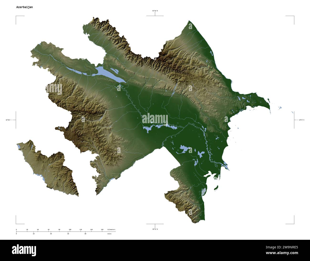 Shape of a Pale colored elevation map with lakes and rivers of the ...