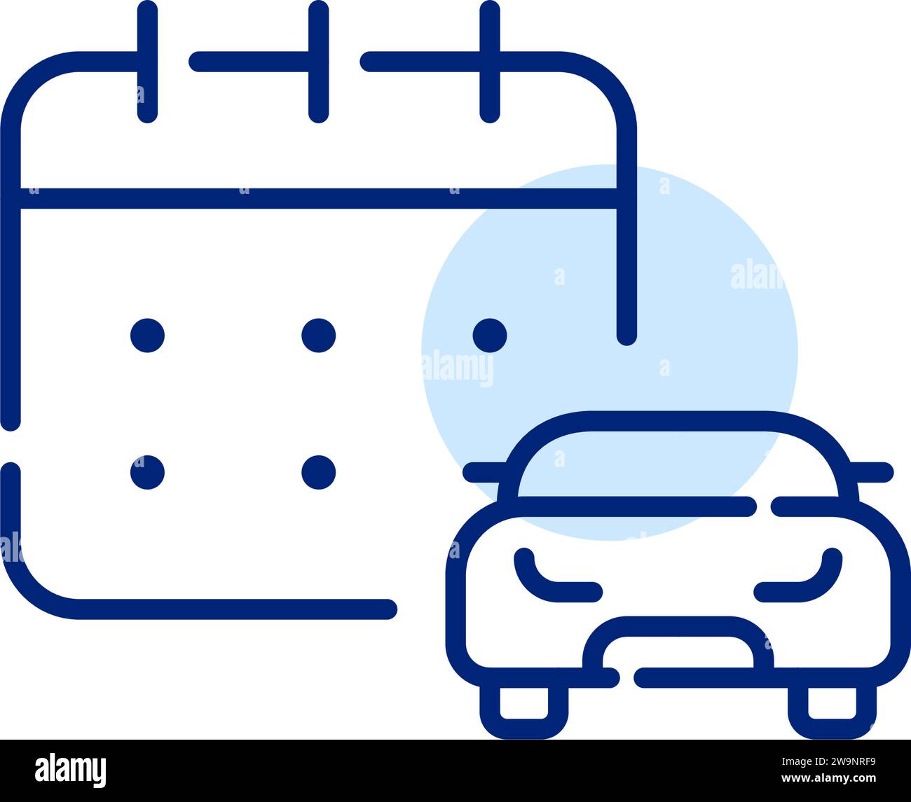 Car booking form. Car and calendar. Pixel perfect, editable stroke ...