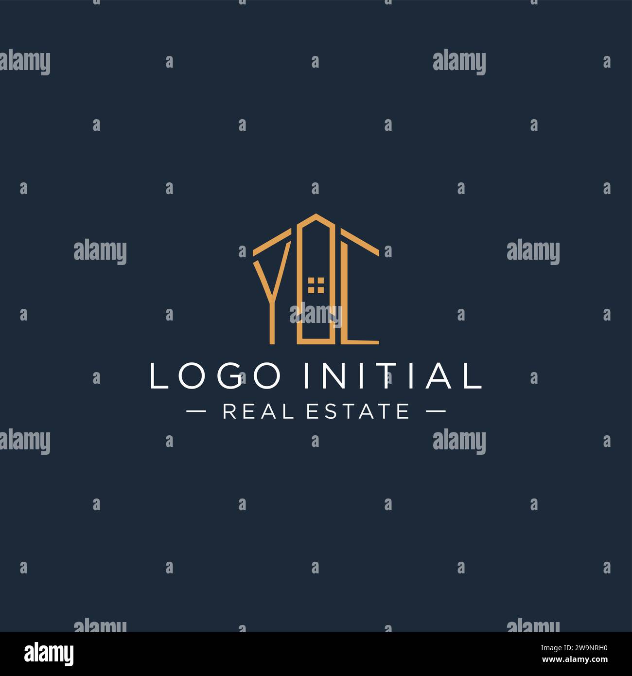 Initial letter YL logo with abstract house shape, luxury and modern ...