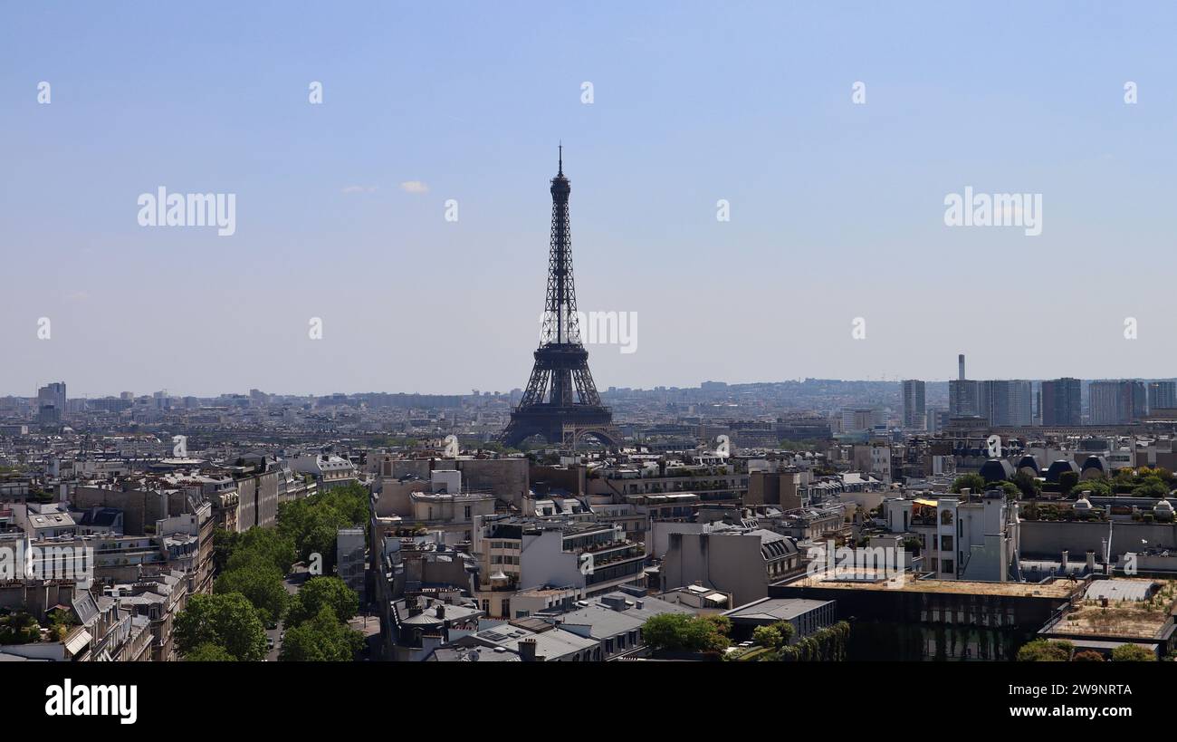 drone photo Eiffel Tower Paris France europe Stock Photo - Alamy