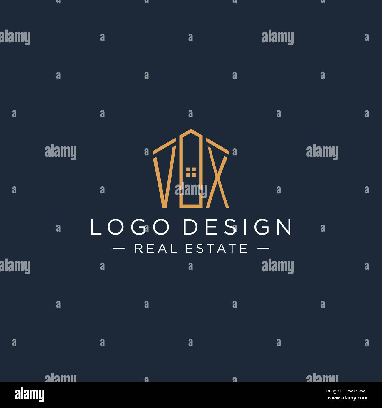Initial letter VX logo with abstract house shape, luxury and modern ...