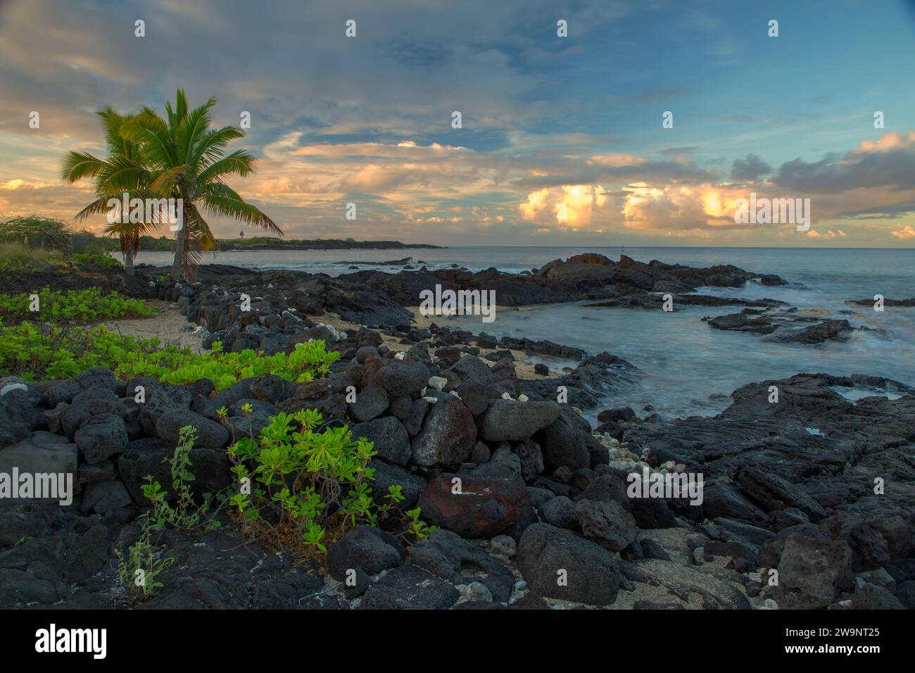 Village rock wall ruin, Maliu Point Resource Area, Kaloko-Honokohau ...