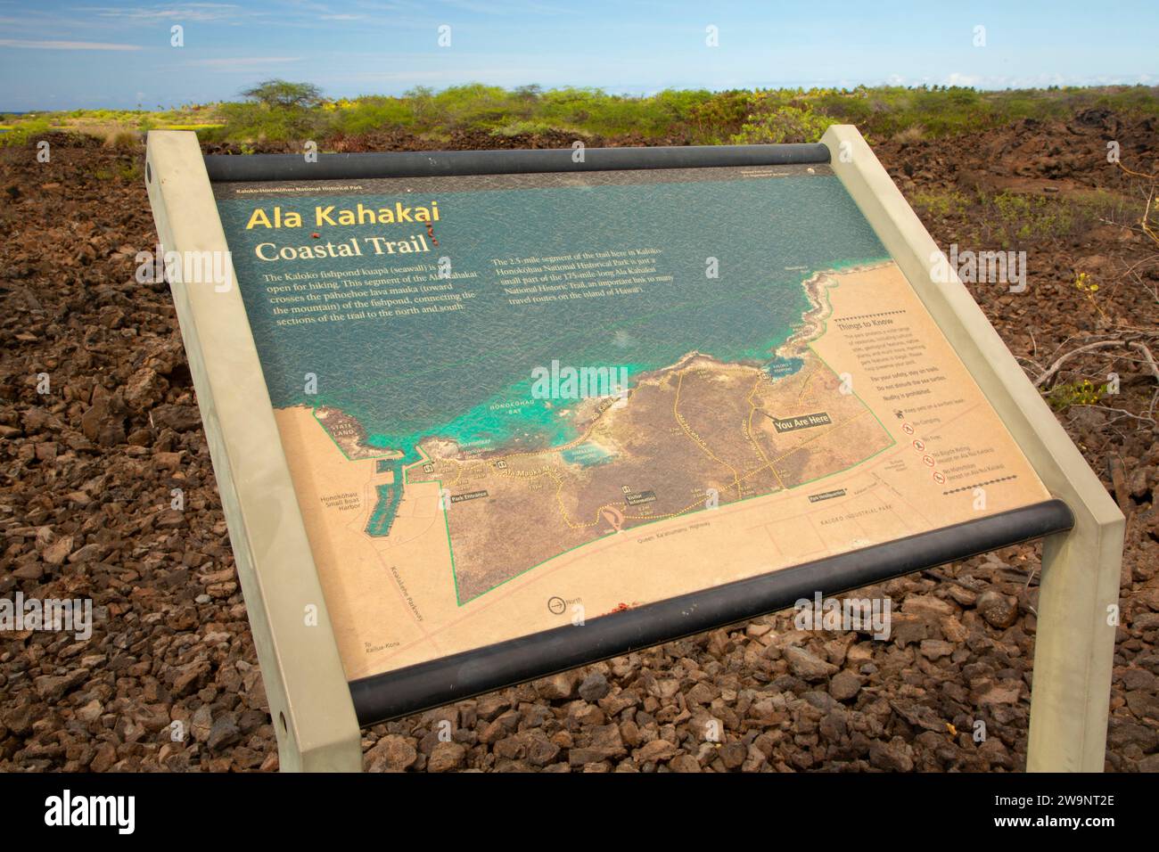 Interpretive board, Kaloko-Honokohau National Historical Park, Ala ...