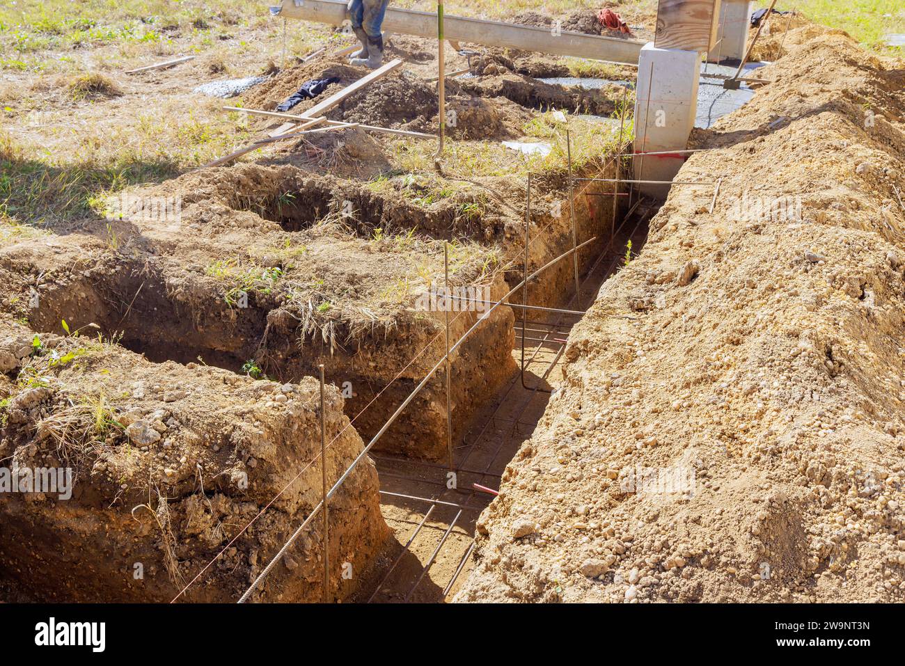 Into prepared footings trench hi-res stock photography and images - Alamy