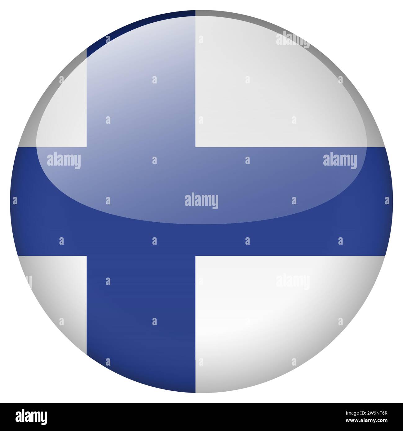 Finland flag button. Finland circle flag button isolated on white ...