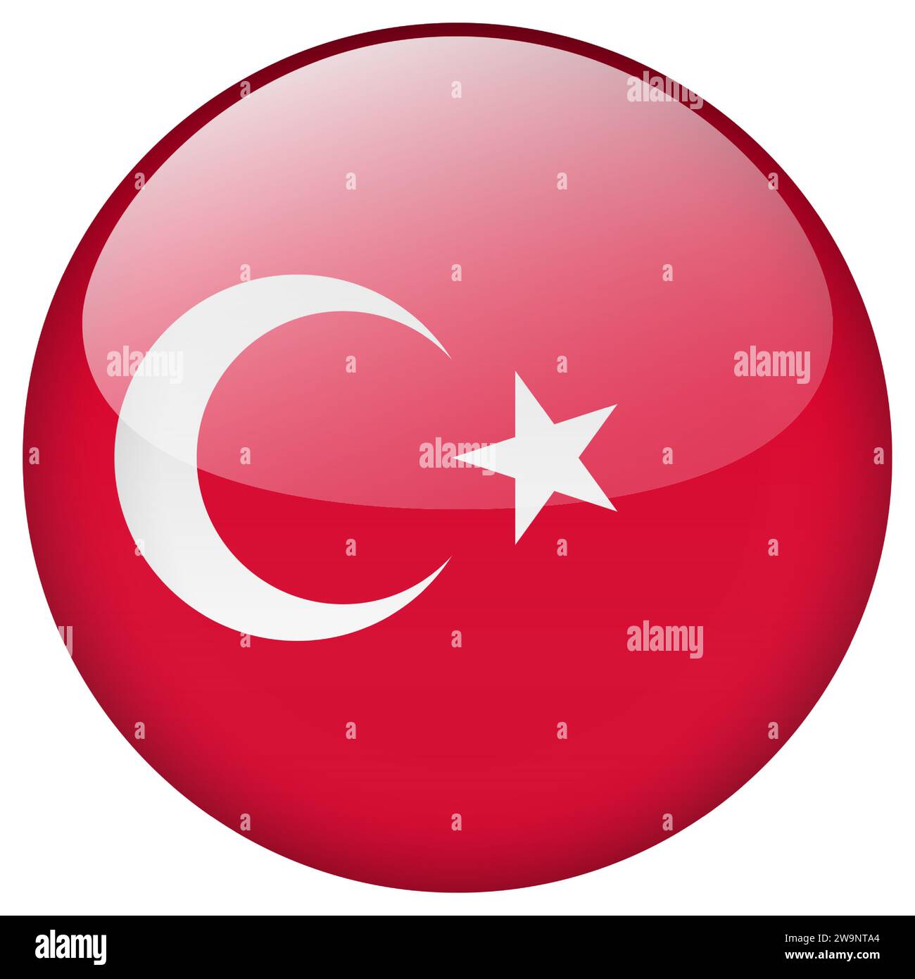 Turkey flag button. Turkey circle flag button isolated on white ...