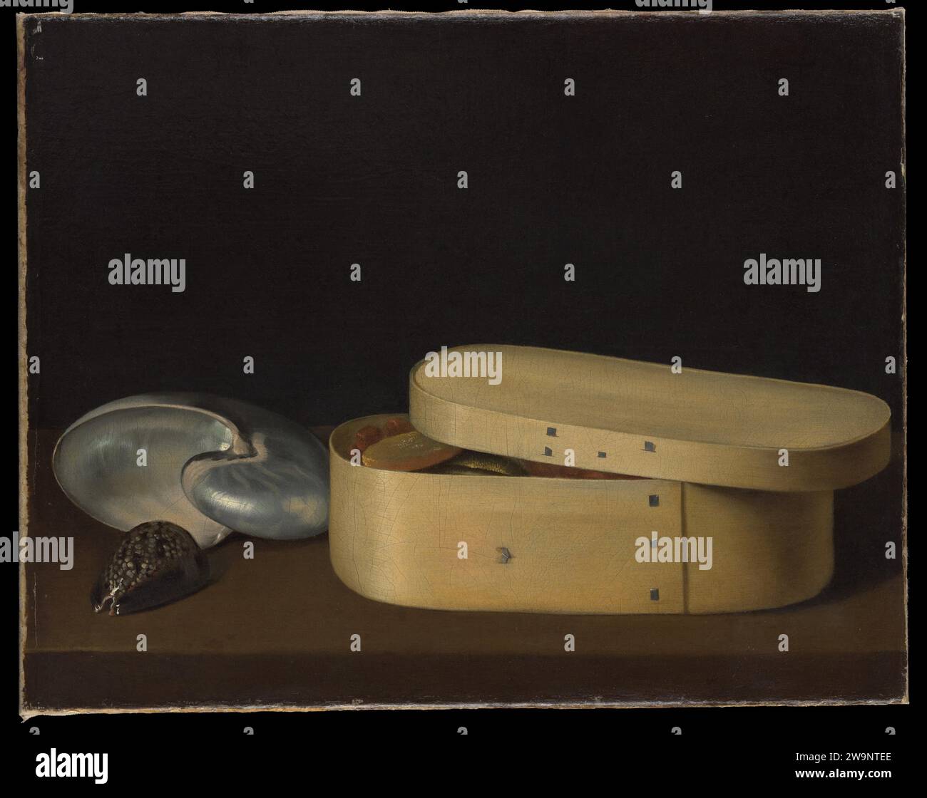 Still Life with Shells and a Chip-Wood Box 2002 by Sebastian Stoskopff ...