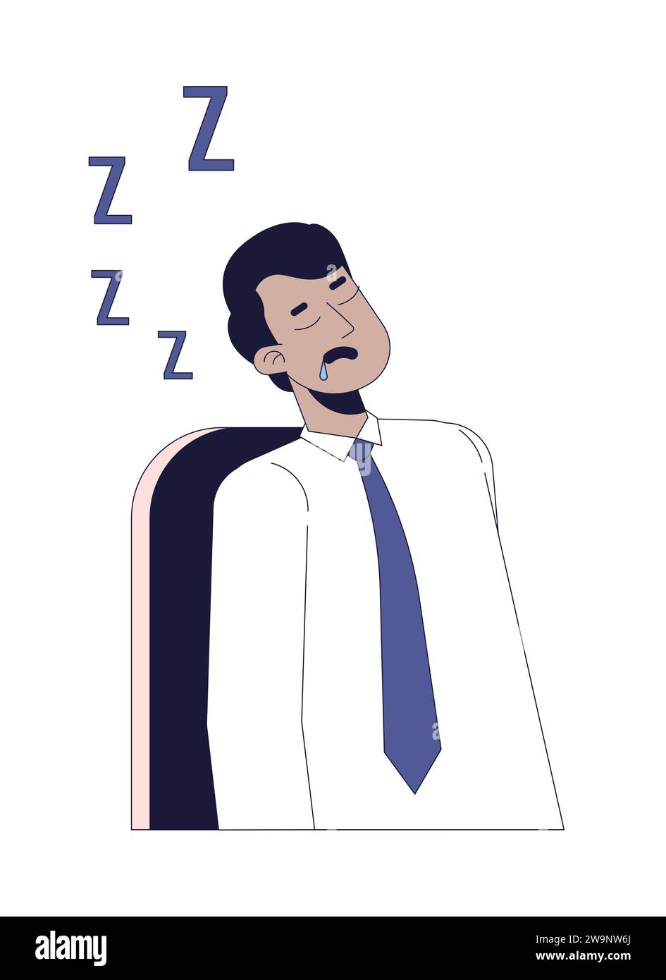 Cartoon exhausted employee sleeping on hi-res stock photography and ...