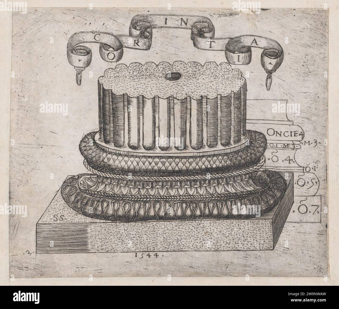 Corinthian base, from "Speculum Romanae Magnificentiae" 1941 by ...