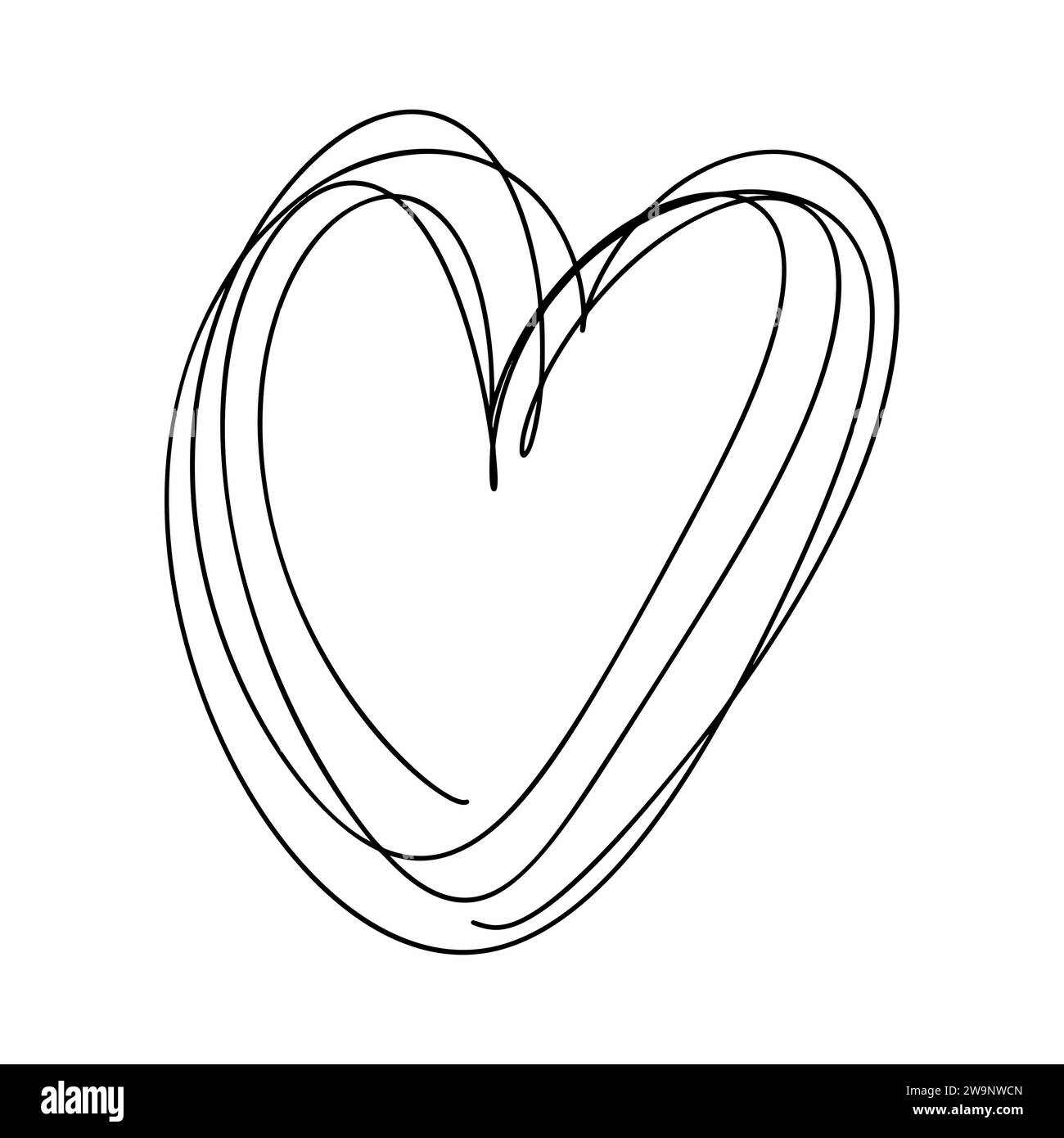 Love heart vector logo lines illustration. Black outline. Element ...