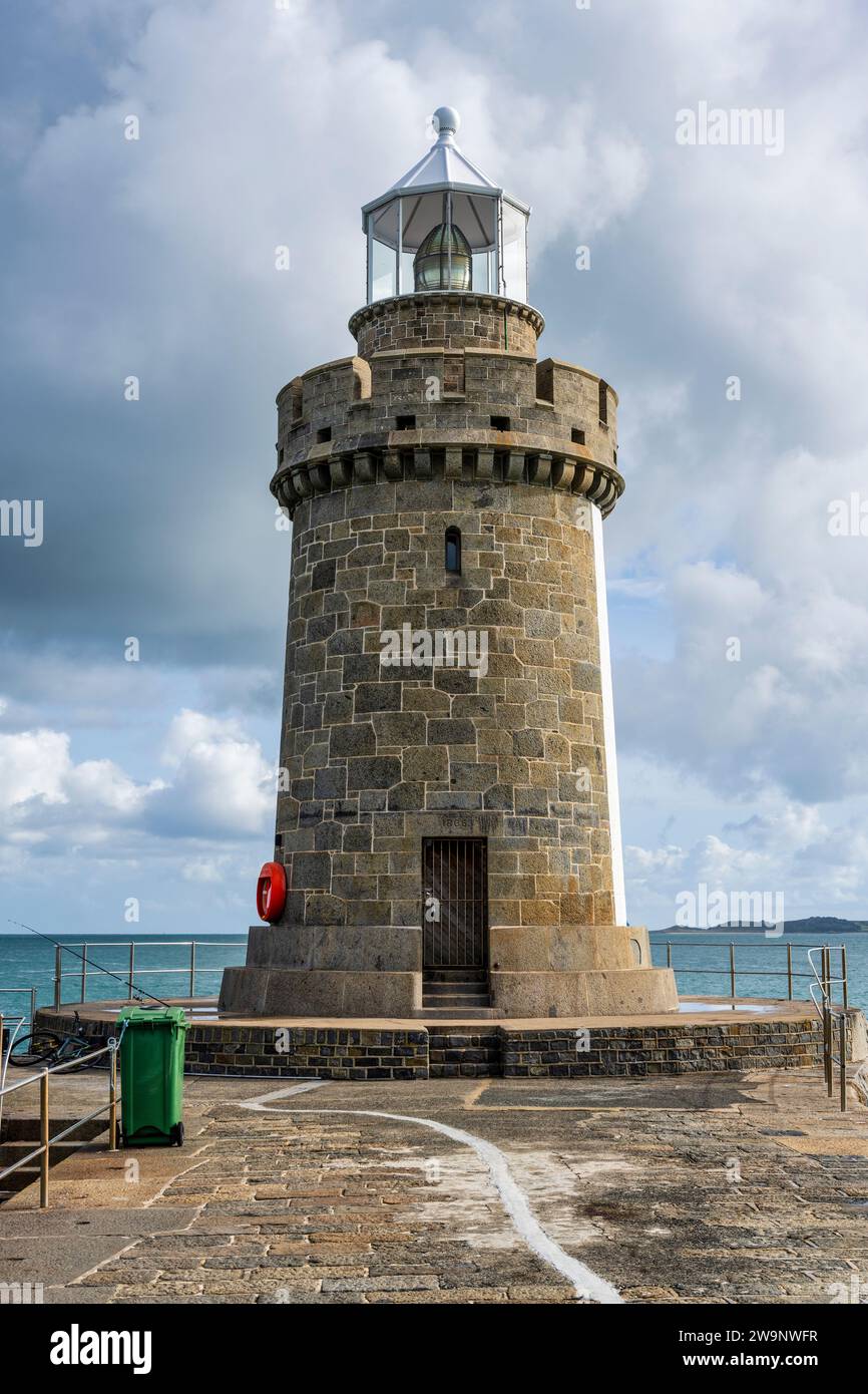 Castle Breakwater Lighthouse in St Peter Port, Guernsey, Channel ...