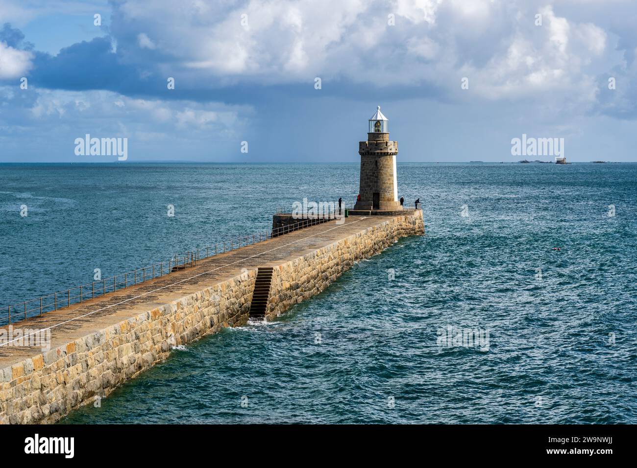 Castle Breakwater Lighthouse view from Castle Cornet in St Peter Port ...