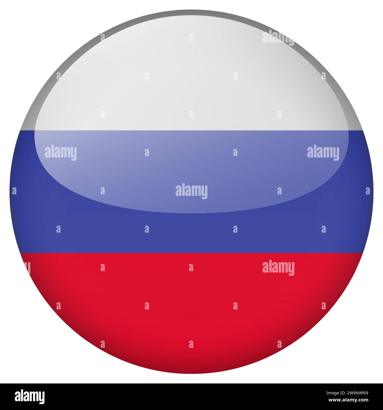 Russia flag button. Russia circle flag button isolated on white ...