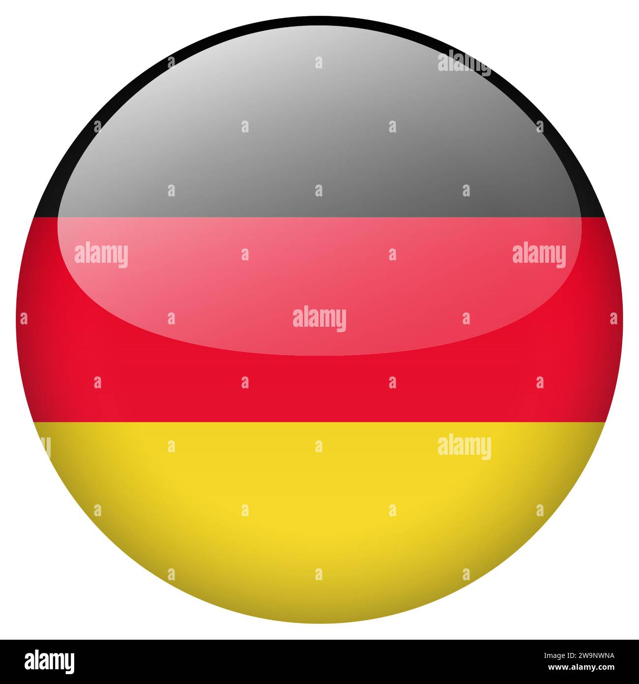 Germany flag button. Germany circle flag button isolated on white ...