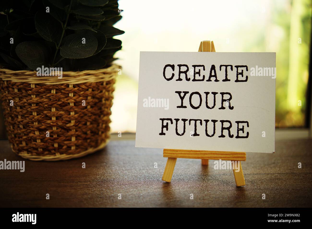 Create your future text message, inspiration motivation concept Stock ...